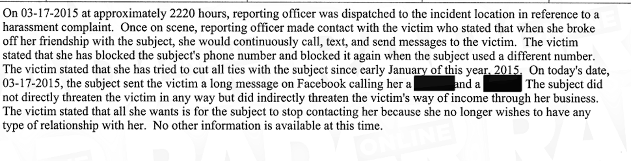A Harassment Complaint - YourPoliceWrite.com